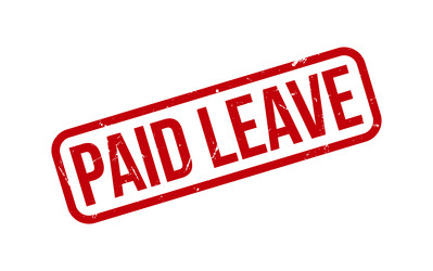 Red paid leave rubber stamp seal Royalty Free Vector Image