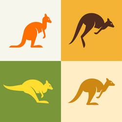 Seamless pattern with kangaroos Royalty Free Vector Image
