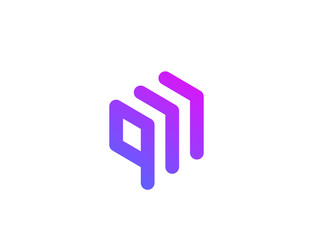 Number 9 logo design concept template Royalty Free Vector