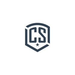 Monogram qi star shield logo design inspiration Vector Image