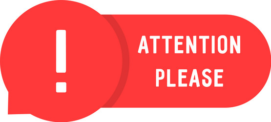 Red ribbon with text attention please banner Vector Image