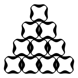 Wavy square circular flat icon isolated on white Vector Image