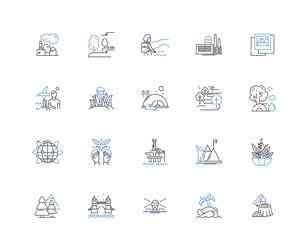 Businessman line icons collection shoreline Vector Image