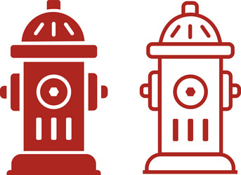 Fire hydrate icon set isolated on transparent Vector Image