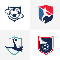 Soccer logo design creative football Royalty Free Vector