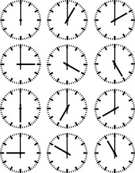 Learning time clock set Royalty Free Vector Image