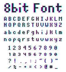 8 bit font Royalty Free Vector Image - VectorStock