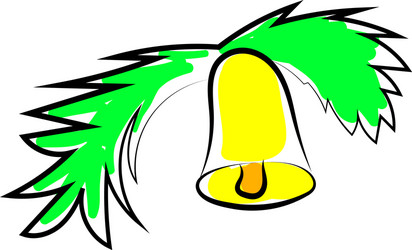 Green notification bell on a white background Vector Image