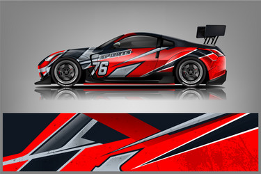 Racing car wrap purple design custom livery Vector Image