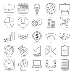 A collection of 25 icons representing various Vector Image