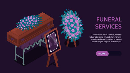 Funeral service banner Royalty Free Vector Image