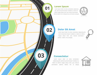 Highway infographic road map pin pointer gps Vector Image