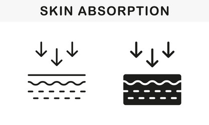 Skin absorption silhouette icon penetration of uv Vector Image