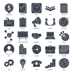 A collection of 25 icons representing various Vector Image