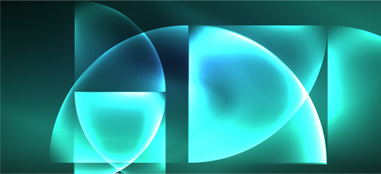 Colorful blue neon shape round triangle in modern Vector Image