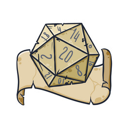 Dice d20 for playing dnd Royalty Free Vector Image
