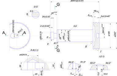 Engineering drawing of steel bush Royalty Free Vector Image