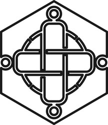 Cross health commitment teamwork together outline Vector Image