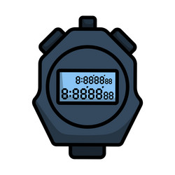 Person using digital stopwatch Royalty Free Vector Image