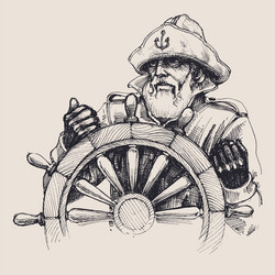Fisherman drawing Royalty Free Vector Image - VectorStock