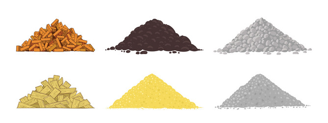Heaps of building materials cartoon Royalty Free Vector