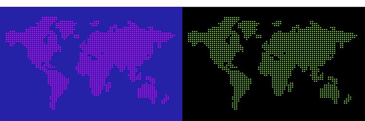 Set of flat maps of the world infographic map data