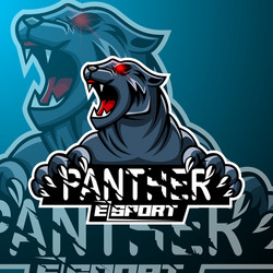 Angry black panther head mascot Royalty Free Vector Image