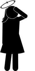 Female avatar with dizziness symbol line style Vector Image