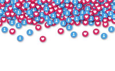 Social network marketing like and heart icon Vector Image