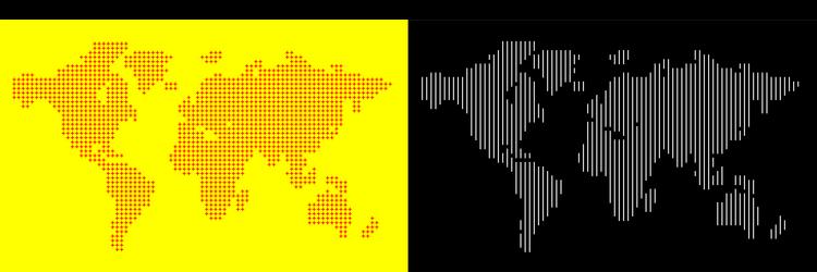 Set of flat maps of the world infographic map data