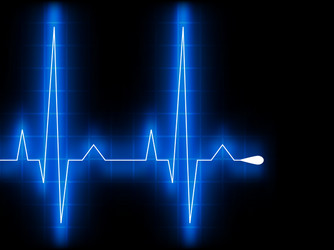 Heart rhythm ekg on blue background Royalty Free Vector