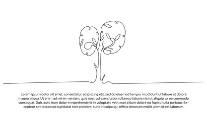 Continuous line campaign design about trees Vector Image