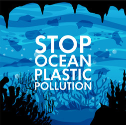Sea Turtle Stop Pollution Poster Royalty Free Vector Image