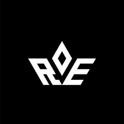 Re monogram logo with 3 pieces shape isolated Vector Image