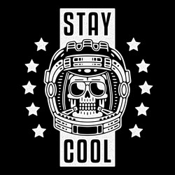 Spaceman skull modern space logo monochrome Vector Image
