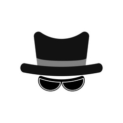 Agent spy incognito icon hat and glasses Vector Image