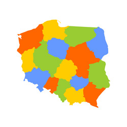 Poland political map of administrative divisions Vector Image