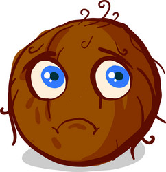 Cute coconut on white background Royalty Free Vector Image