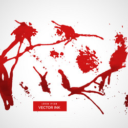 Collection of red ink splatter Royalty Free Vector Image