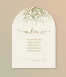 Welcome arch wedding sign calligraphy Royalty Free Vector