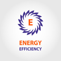 Logo energy efficiency eco sun Royalty Free Vector Image
