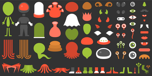 Monster Kit Vector Images (over 360)