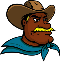 African american cartoon cowboy man in hat Vector Image