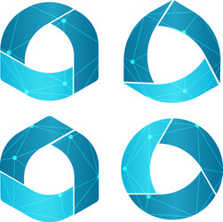 Isolated abstract colorful round shape logos set Vector Image