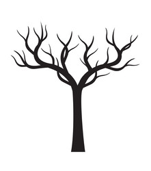 Set black trees outline plants Royalty Free Vector Image