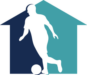 House soccer logo design creative football Vector Image