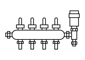 Of hydronic manifold industrial Royalty Free Vector Image
