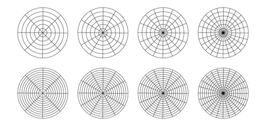 Polar grid isolated with concentric circles Vector Image