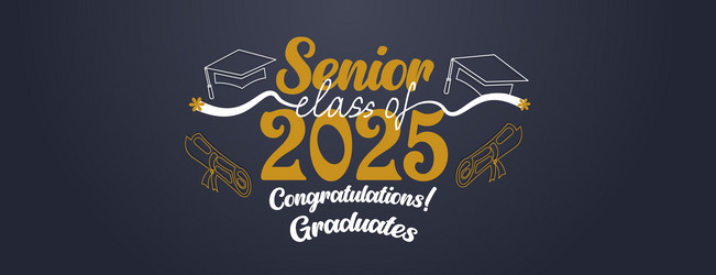 Senior class of 2025 invitation card template Vector Image