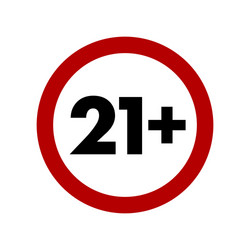 21 plus icon under twenty one years old Royalty Free Vector